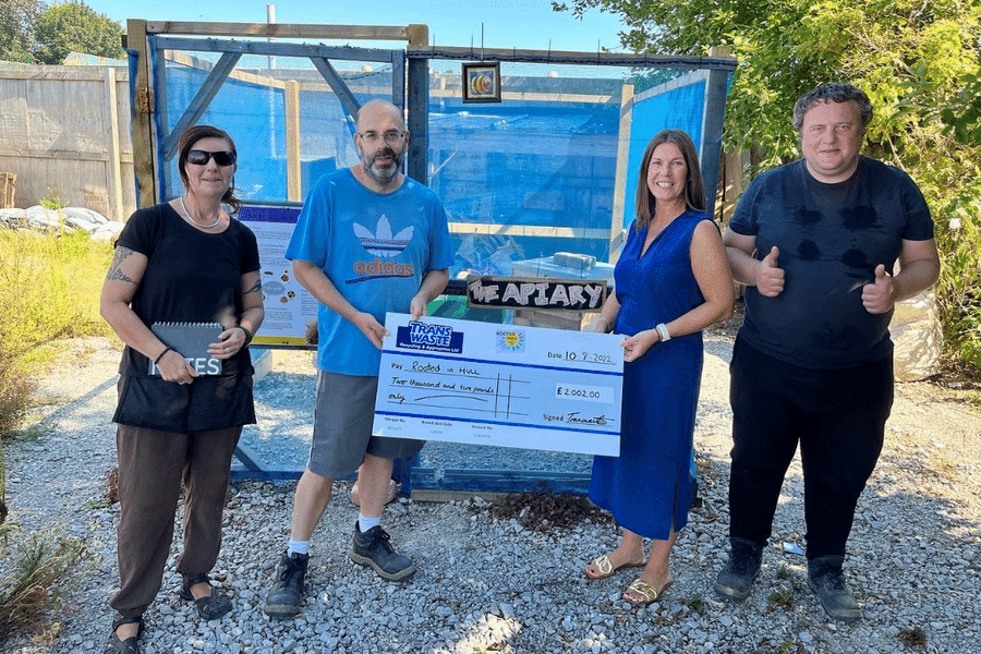Transwaste donate £2002 to Rooted in Hull - Transwaste Ltd